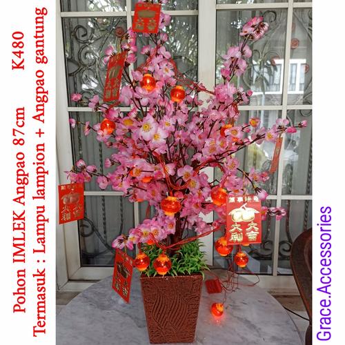 Jual Pohon imlek meihua angpao mehwa sakura besar 87cm hiasan gantung ...