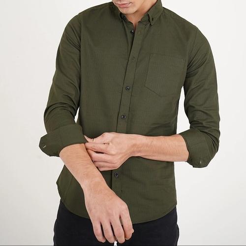 Jual Kemeja Polos Warna Hijau Army Baju Polos Pria Ijo Army Baju Kerja ...