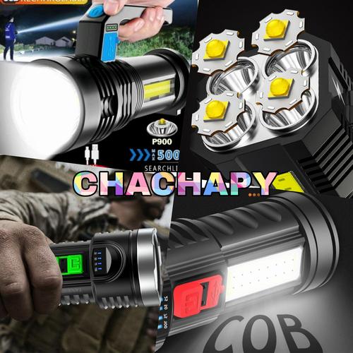 Jual Senter LED Cas Super Terang Jarak Jauh + COB 4 Mode Emergency USB ...