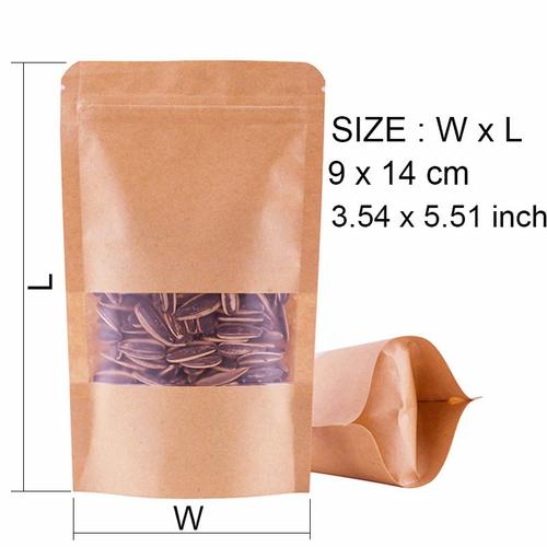 Jual Kantong Kertas Kraft Paper Bags Resealable Zip Lock Size L 50PCS ...