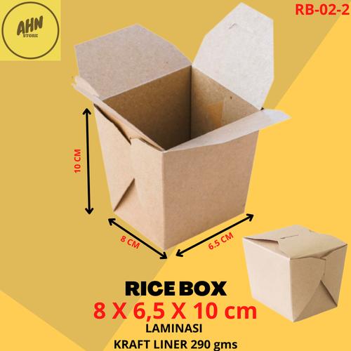 Jual Paper Kotak Rice Box Tempat Nasi Mie Goreng Snack 8x6,5x10 cm ...