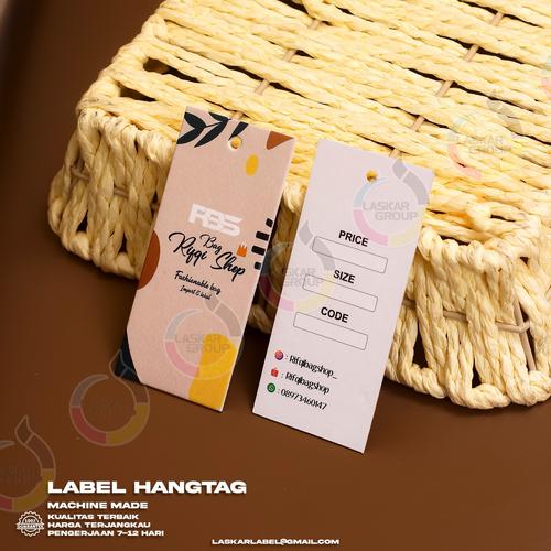 Jual label hangtag bahan AP 310gram / hantag merek label kertas gantung ...