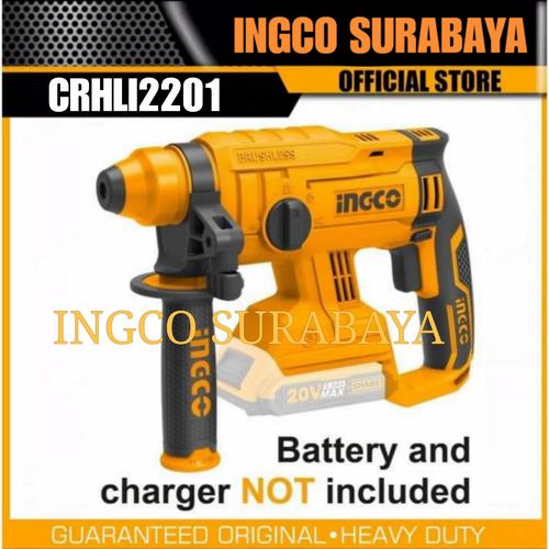 Jual INGCO CRHLI2201 ROTARY HAMMER JACK HAMMER CORDLESS BATERAI PALU ...