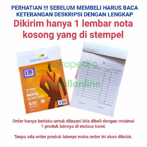 Jual Tambahan Order Minta Nota Kosongan berstempel hanya 1 lembar ...