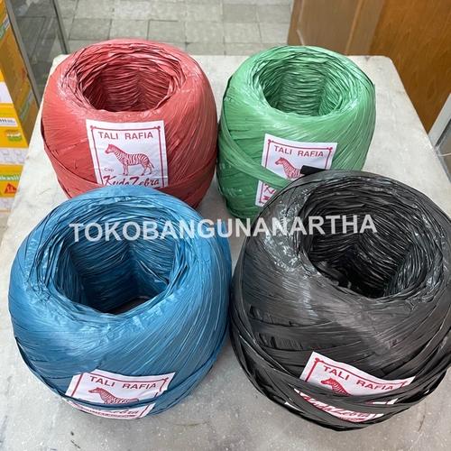 Jual 1 Rol Tali Rafia Warna - Hitam / Hijau / Merah / Biru - Biru ...