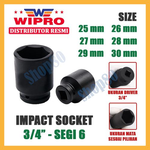 Jual Wipro Mata Kunci Shock Impact Sok Sock 3/4" 6PT 25 26 27 28 29 30 mm - 25 mm - Kota ...