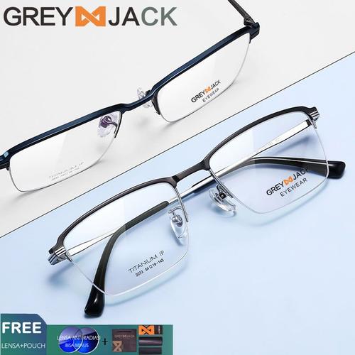 Promo Grey Jack Frame Kacamata Titanium Deisgn Kotak Elegant Terbaru ...