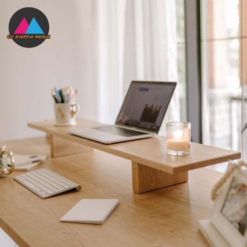 Jual Stand monitor kayu / alas dudukan monitor kayu solid minimalis ...