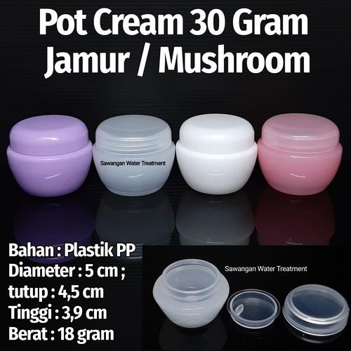 Jual Pot cream mushroom 30gr / Pot cream jamur 30 gram / pot jar 30gram ...