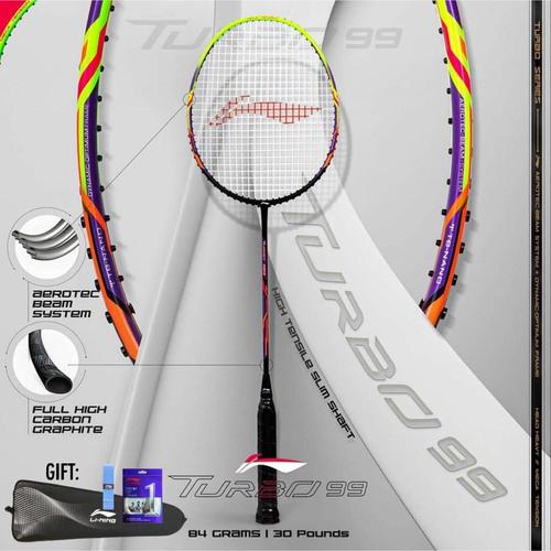 Jual Lining Turbo 99 Black Navy Lime Orange Raket Badminton Bulutangkis ...