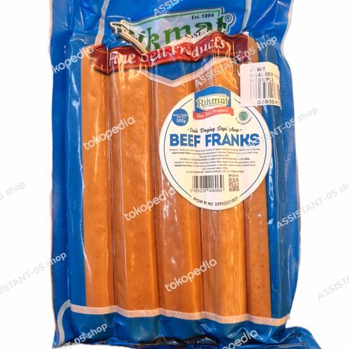 Jual nikmat Sosis meat delicatessen smoked beef franks 18cm /pack 500 ...