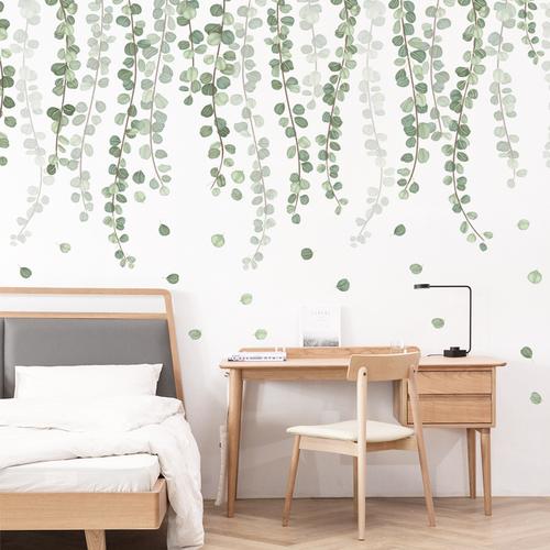 Jual wall stiker dinding kamar tidur motif daun rambat hijau wall ...