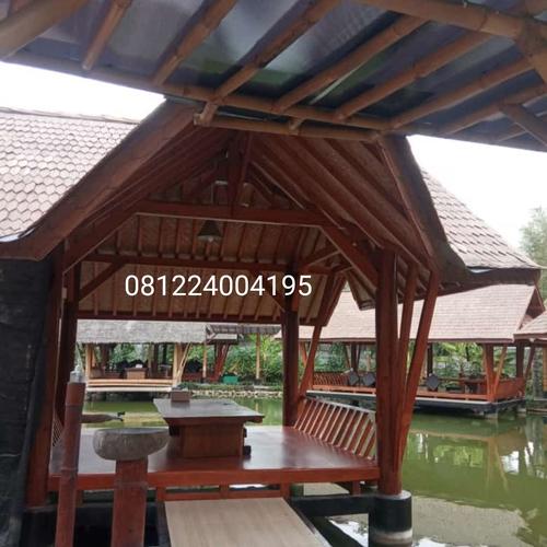 Jual gazebo/saung kayu atap sirap harga permeter persegi 3000.000 ...