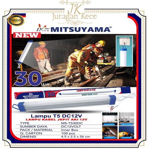 Jual Lampu T5 DC 12V 30W Jepit Aki Baterai 56CM MS-T530DC Bohlam ...