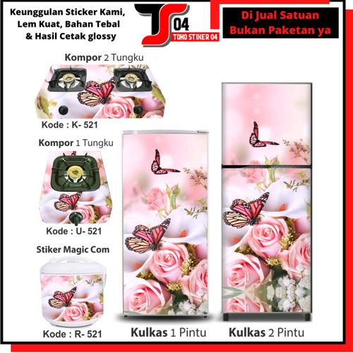 Jual stiker kulkas 1 pintu kupu pink baby kompor 1 2 tungku Magicom 521 ...