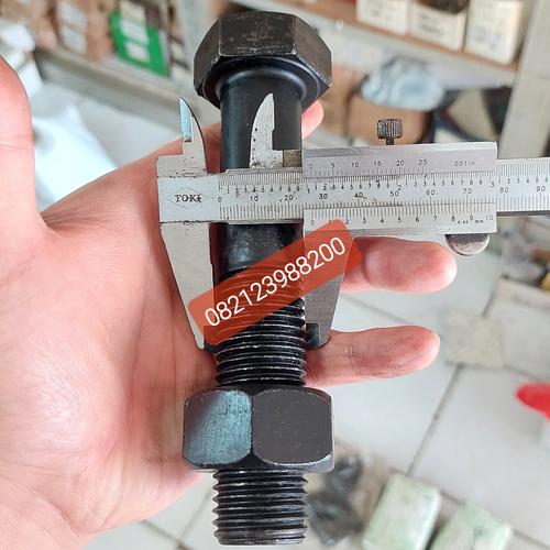 Jual baut mur baja m27x140 kunci 41 hex bolt nut HTB 8.8 m27 x 140 not ...