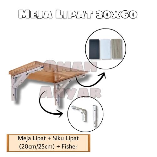 Jual Meja Lipat Fold Bracket Dinding Papan 30x60x1,5Cm FREE SIKU LIPAT ...
