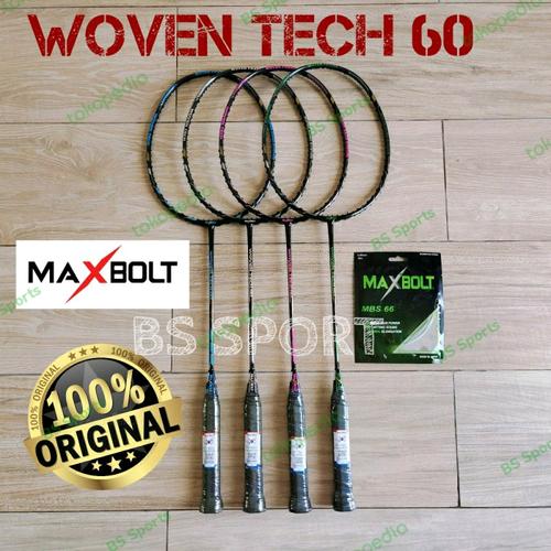 Jual RAKET BADMINTON MAXBOLT WOVEN TECH 60 35lbs ORIGINAL - BLACK RED ...