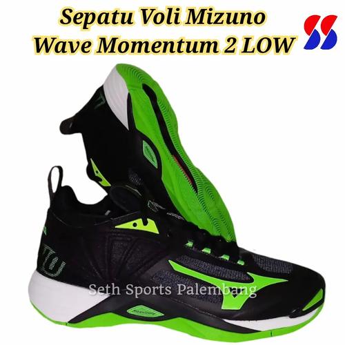 Jual Sepatu Voli Mizuno Wave Momentum 2 LOW Original - Black/Green Gecko/Wh - 42 - Kota ...