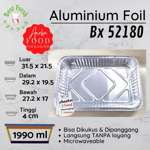 Jual Aluminium Bx 52180 BEST FRESH besar loyang persegi tray wadah foil ...
