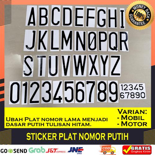 Jual Stiker Sticker ANGKA PAPAN Nomor PUTIH Mobil Motor TERBARU ADN ...
