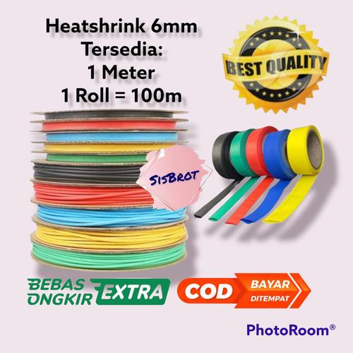 Jual Heatshrink Diameter 6mm Tube Heat Shrink Tubing 1 meter/1 roll ...