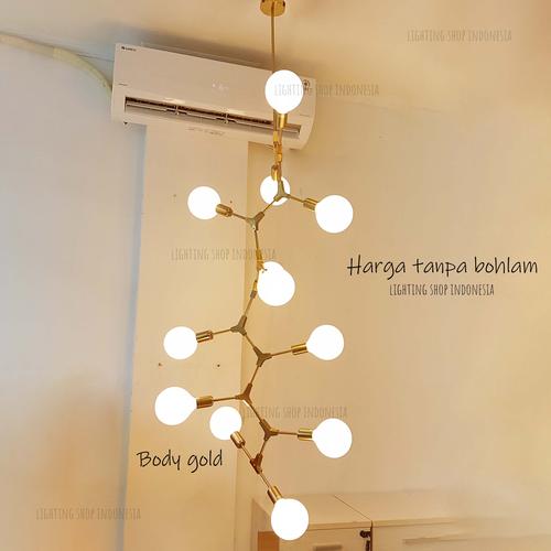 Jual Lampu gantung void tangga tinggi panjang flexible modern minimalis e27 - Body gold ...