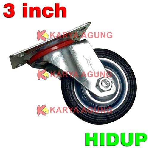 Jual Roda Karet HIDUP 3 inch / Roda Troli Trolley Lemari Etalase 3 ...