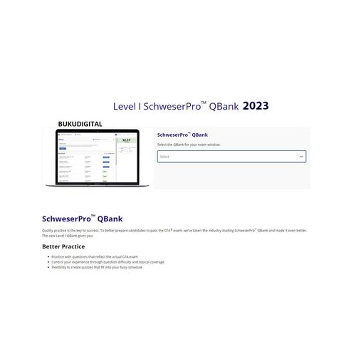 Jual 2023 CFA Schweser Question Bank Level 1 - QBANK LEVEL I - eBook ...