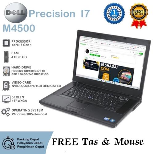 Jual LAPTOP DELL LATITUDE M4500 CORE I7 GEN1 - 8GB/512SSD - Jakarta ...