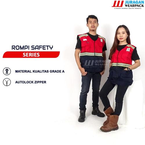 Jual Juragan Wearpack - Rompi HSE Warna Merah Kombinasi Biru Navy ...