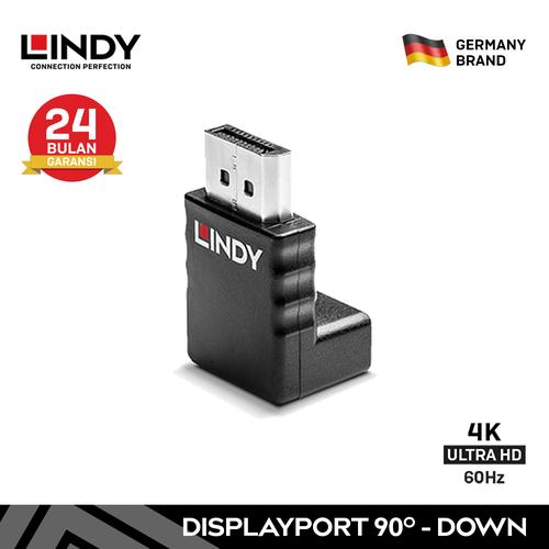 Jual Adapter DisplayPort LINDY L Shape Down Angle DP 1.2 4K 144Hz ...