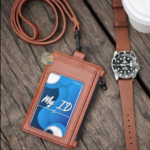 Promo ID Card Holder Kulit dengan 8 Slot Kartu NameTag Kulit Aksesori ...