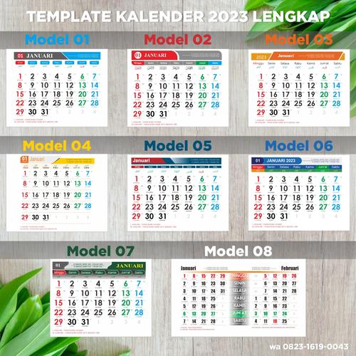 Jual Tamplate Kalender 2023 Format |Ai, cdr, pdf, - Model 01 - Kab ...