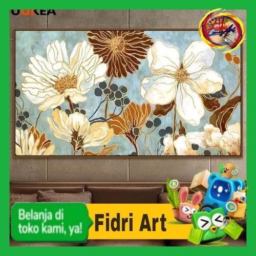 Jual lukisan bunga modern dekorasi ruangan minimalis - 120x60 - Kab ...