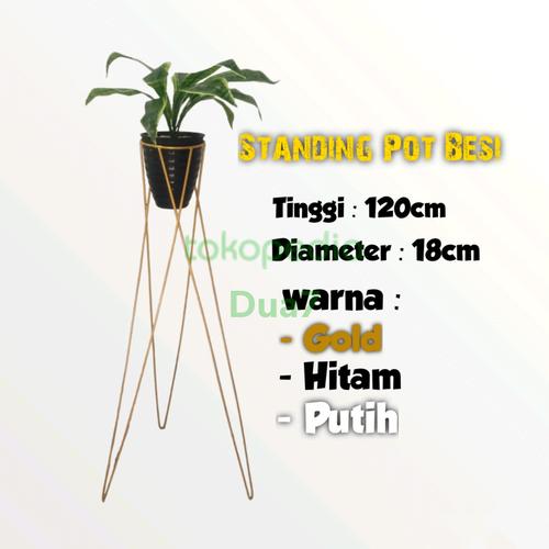 Jual standing pot besi Tinggi 120, dudukan pot planter dekorasi ...