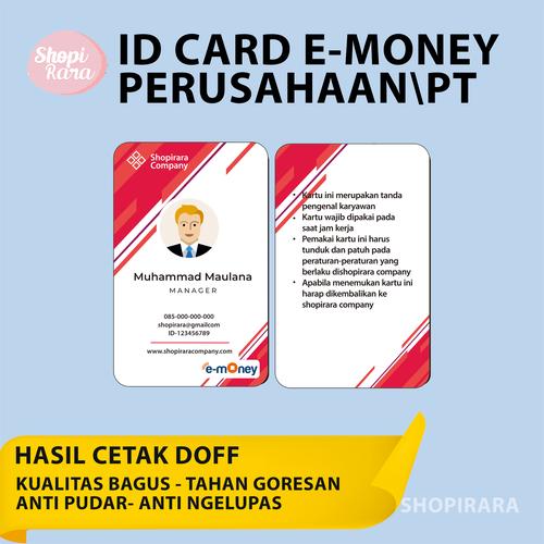 Jual ID CARD CUSTOM PERUSAHAAN/PT MENGGUNAKAN KARTU EMONEY MANDIRI ...