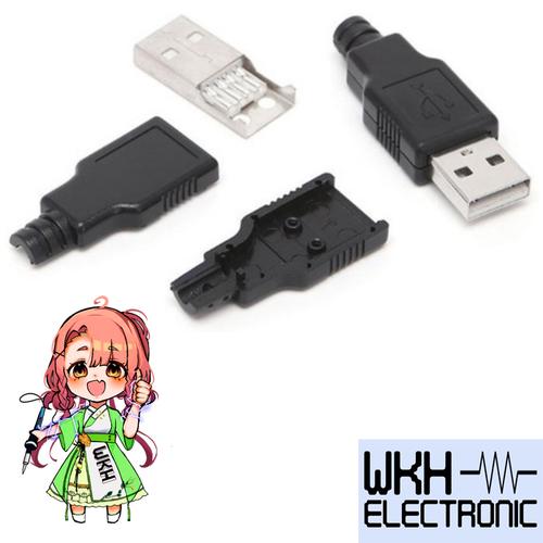 Jual Socket Type A Male Jack Jantan 4P USB 2.0 Connector soket Kosong ...