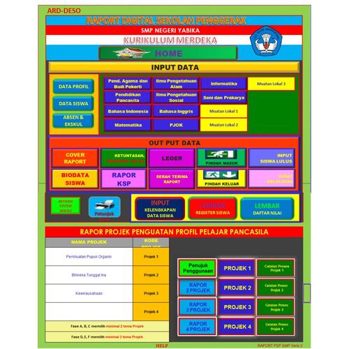 Jual Aplikasi Rapor Kurikulum Merdeka IKM berbasis excel Jenjang SMP ...