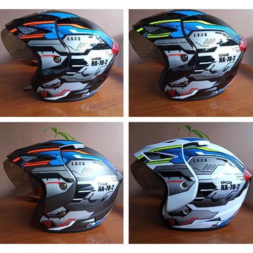 Jual HELM MOTOR HELM SNI HELM HALF FACE HELM TAKIRA MOTIF GUNDAM ...