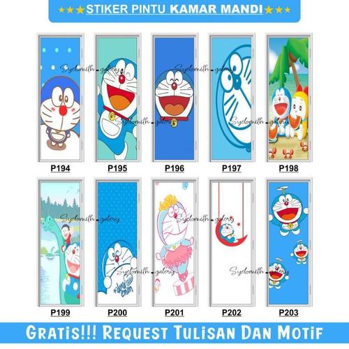 Jual Stiker Pintu Kamar Mandi Motif Doraemon - Stiker Kulkas Motif ...