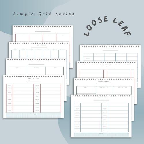 Jual Loose Leaf / Isi Binder Planner Simple Grid Series - A5/B5 - 12 ...