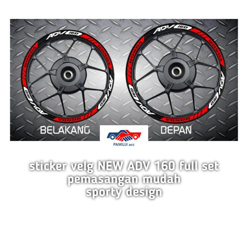 Promo stiker pelek sticker velg NEW ADV 160 depan belakang - Putih ...