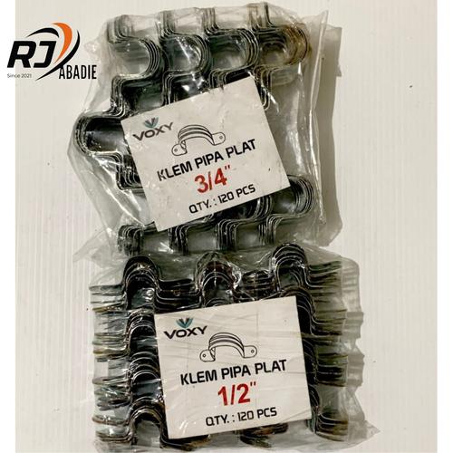 Jual [120PCS] Klem Pipa Plat Seng Clamp Omega Besi UCP VOXY 1/2" 3/4 ...