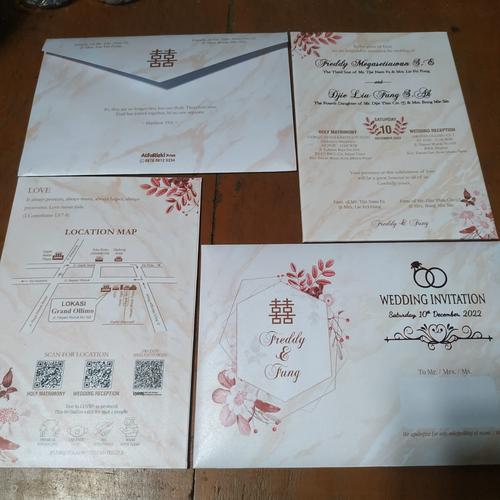 Jual Cetak Undangan Pernikahan Sangjit / Cina, Single Hard + Amplop ...