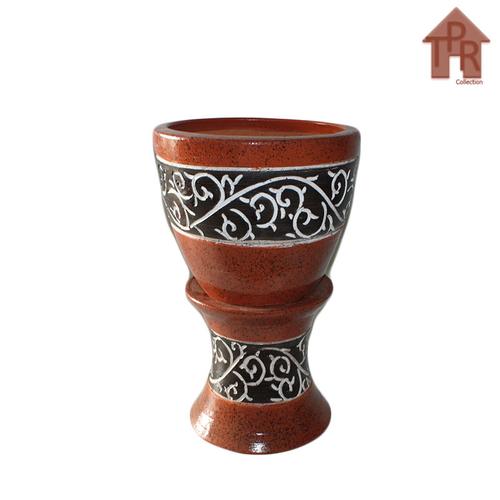 Jual Set Pot Bunga Pot Tanah Liat Ukir Batik Borneo size No.3 - D30 ...