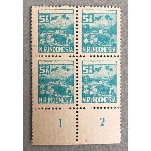 Jual PSA036-PERANGKO PRANGKO INDONESIA REVOLUSI SUMATERA,5 SEN BLOK 4 ...
