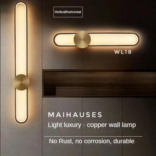 Jual LAMPU TEMBOK HITAM EMAS /LAMPU DINDING GOLD BLACK 60 CM/LAMPU ...