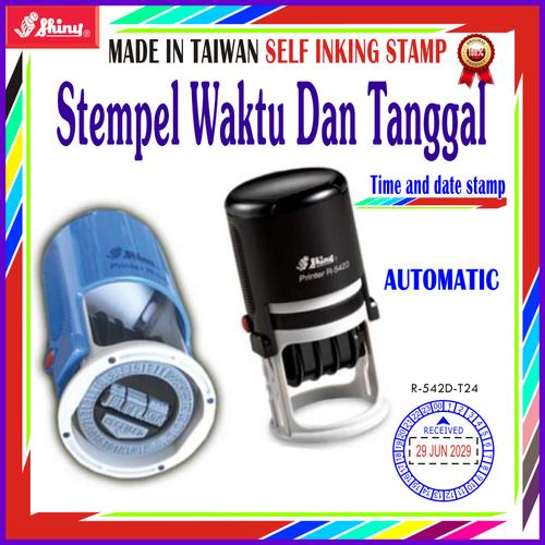 Jual STEMPEL JAM TANGGAL WAKTU TYPE R-542D T24 OTOMATIS SHINY KANTOR ...