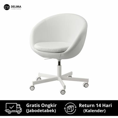 Jual Kursi Kerja Roda Kursi Putar Kursi Kantor Minimalis Modern - Putih ...